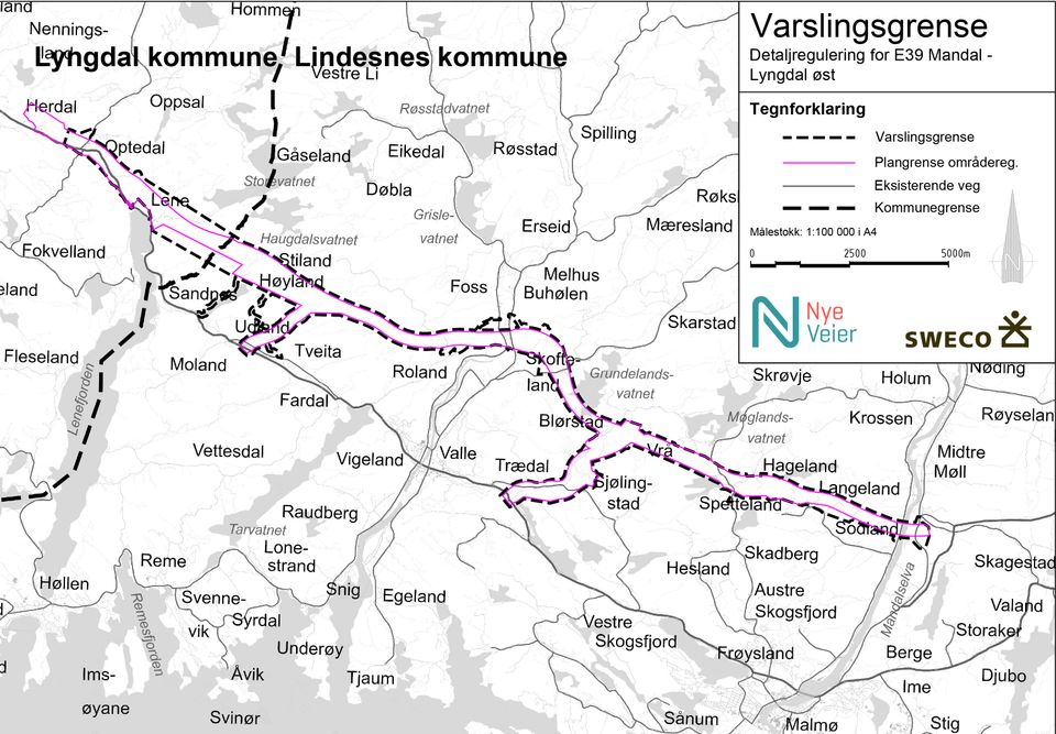 NYE VEIER: Starter detaljregulering for ny E39 Mandal-Lyngdal | Nye Veier